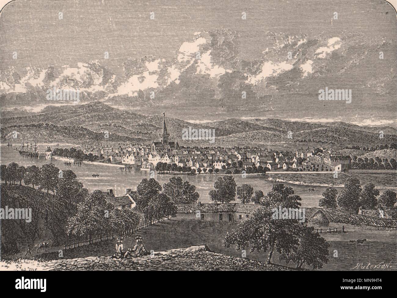 PERTH. Town view in the 17th century. Scotland 1885 old antique print ...