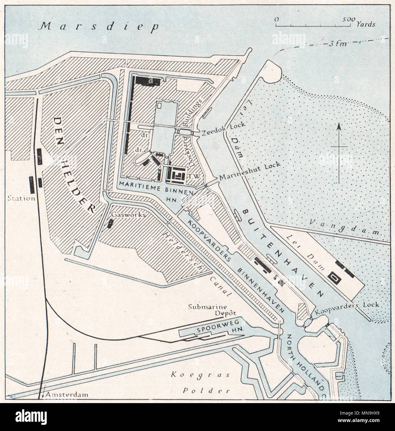 PORT OF DEN HELDER. Netherlands. WW2 ROYAL NAVY INTELLIGENCE MAP 1944 ...