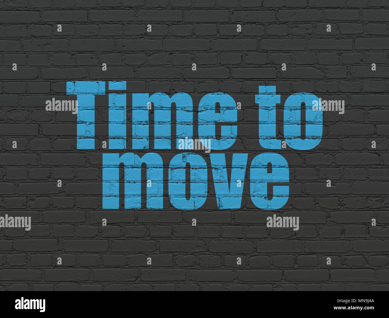 Timeline concept: Time to Move on wall background Stock Photo - Alamy