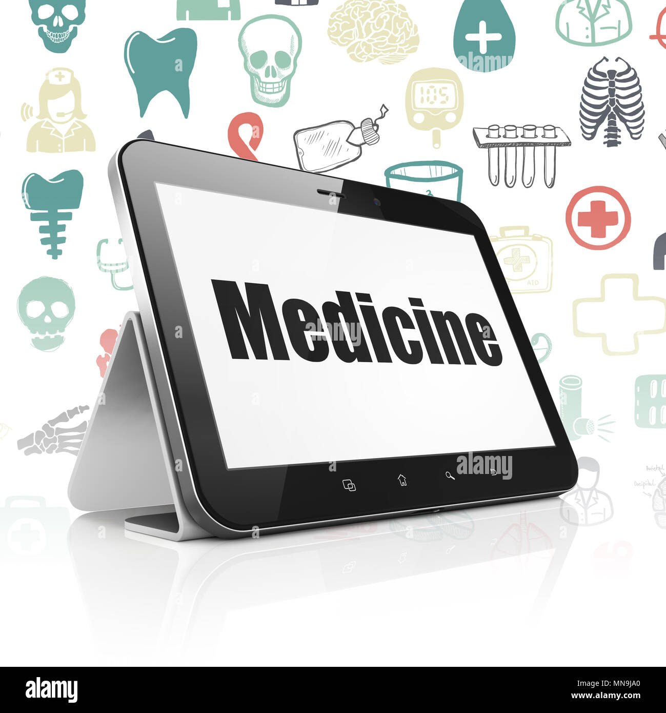 Health concept: Tablet Computer with Medicine on display Stock Photo ...