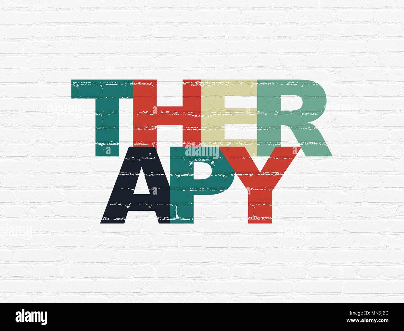 Healthcare concept: Therapy on wall background Stock Photo - Alamy