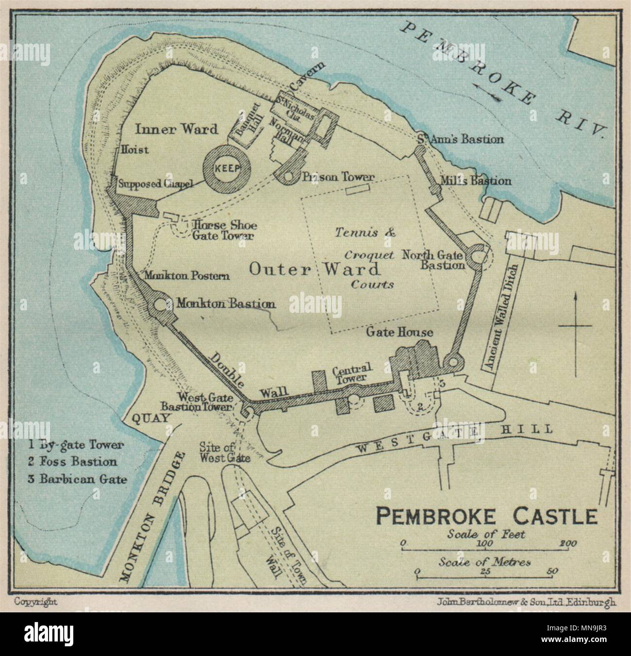Map of wales pembroke castle hi-res stock photography and images - Alamy