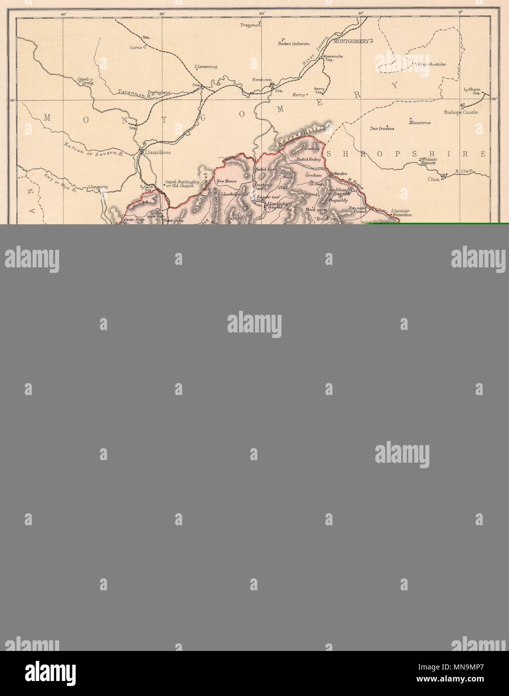RADNORSHIRE. Antique county map. Wales 1893 old vintage plan chart ...