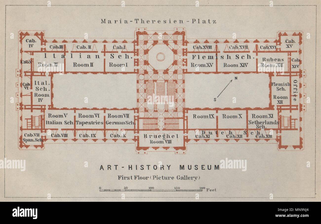 Kunsthistorisches/Art History Museum Wien Vienna. First floor plan 1929 ...