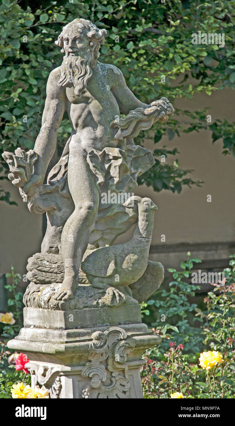 Rococo Statue in Rose Garden, Bamberg, Bavaria, Germany Stock Photo - Alamy