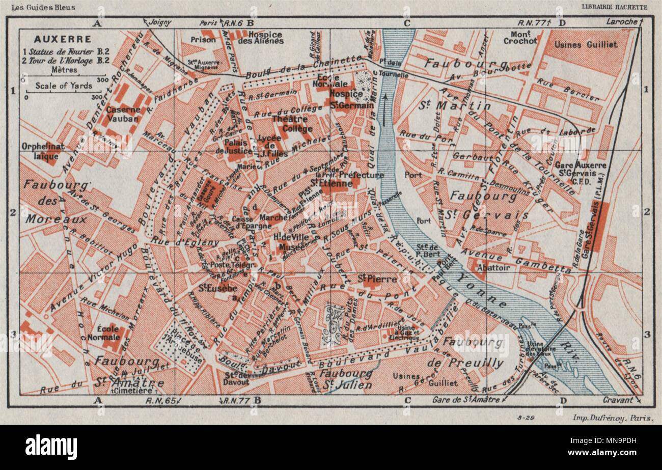 Auxerre map hi-res stock photography and images - Alamy