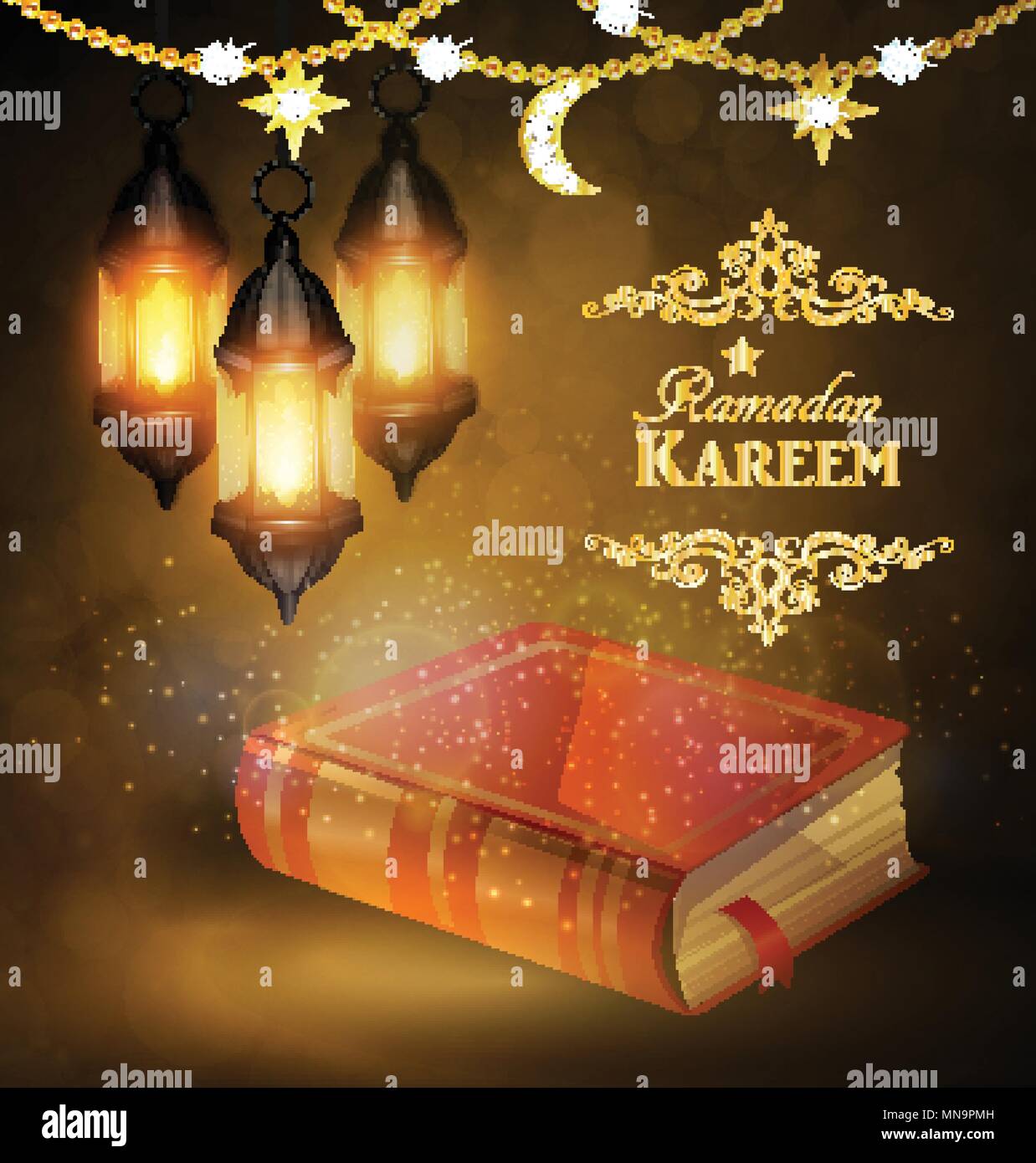 Islamic religious bookand lantern Stock Vector Image & Art - Alamy