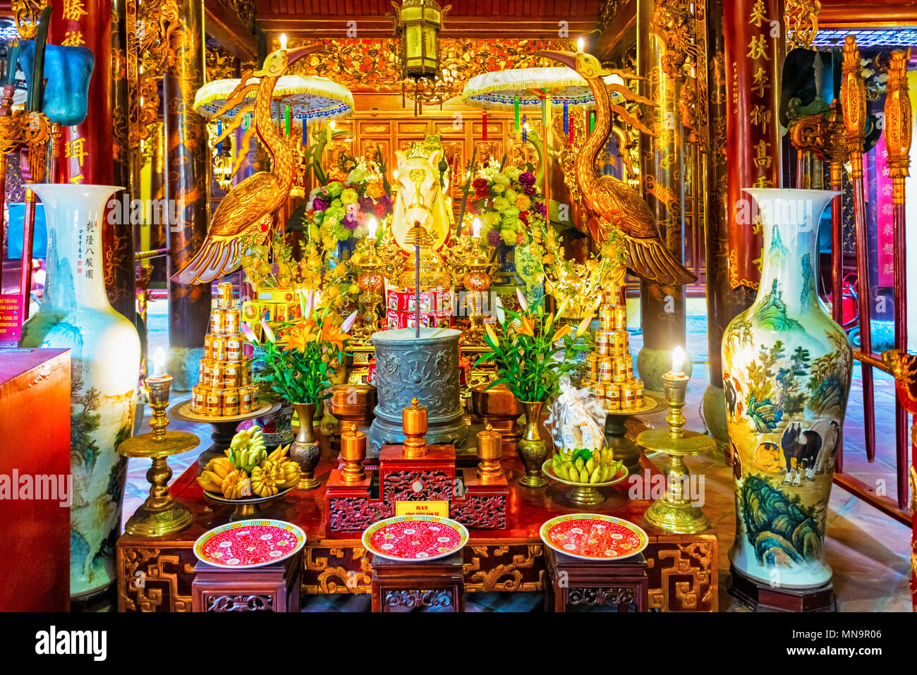 Inside the Bach Ma Temple in Hanoi, Vietnam Stock Photo - Alamy