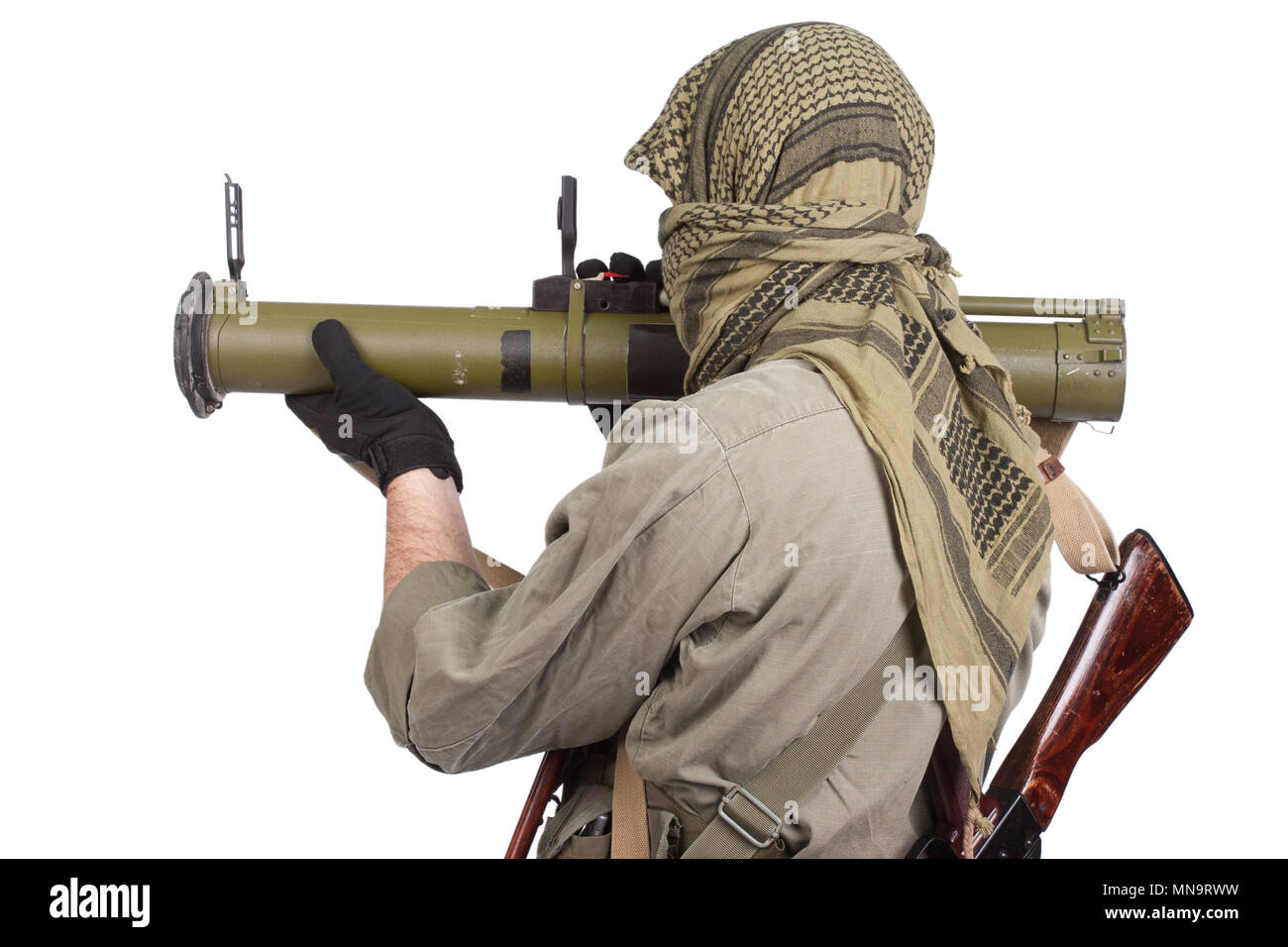 mercenary with anti-tank rocket launcher - RPG 26 Stock Photo - Alamy