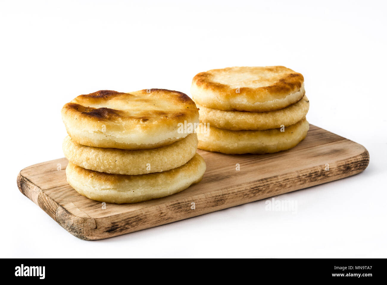 Arepas isolated on white background. Venezuelan typical food Stock ...