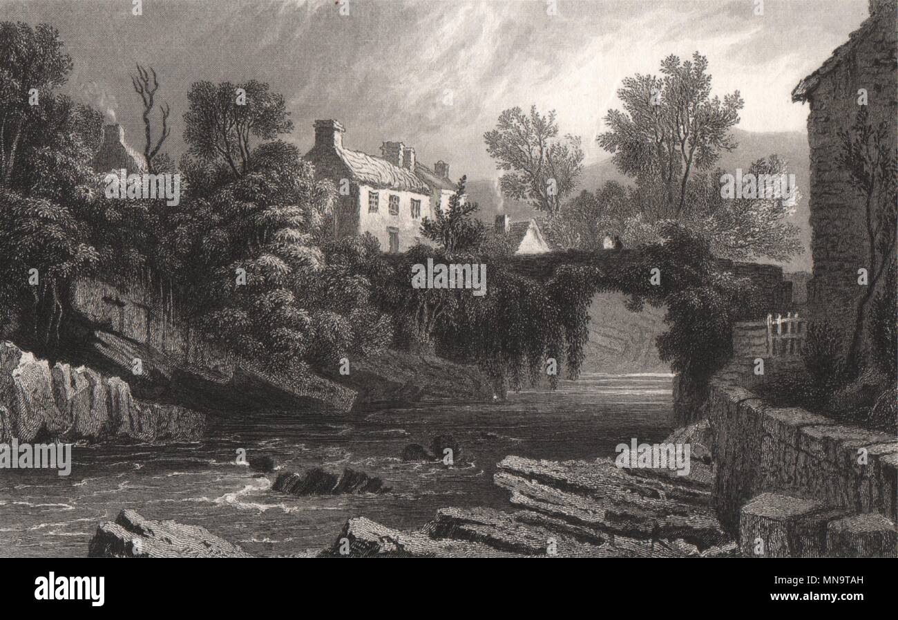 Pontneddfechan , Breconshire, Wales, by Henry Gastineau 1835 old ...