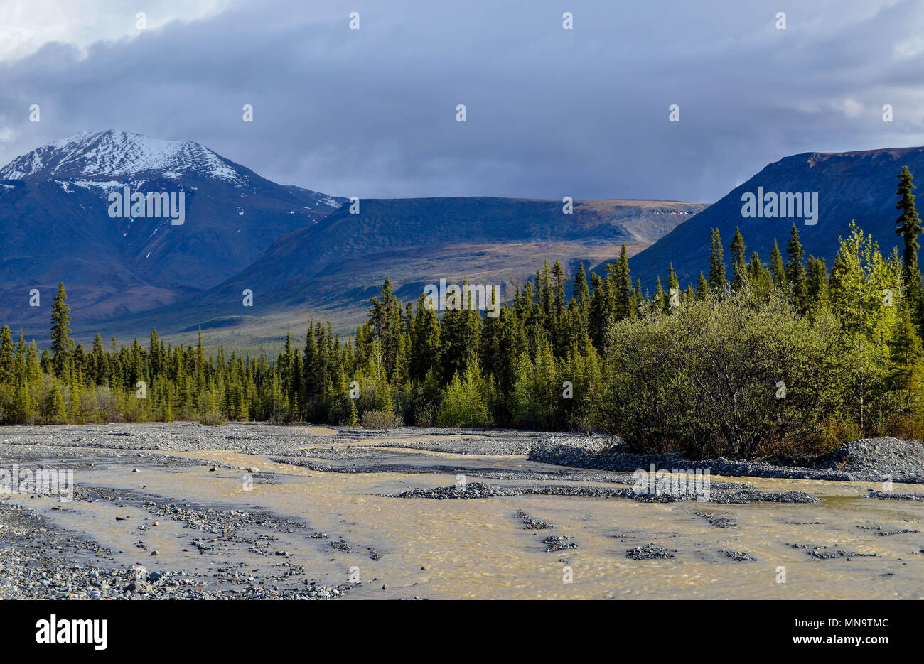 River crossing Road in Alaska Stock Photo - Alamy