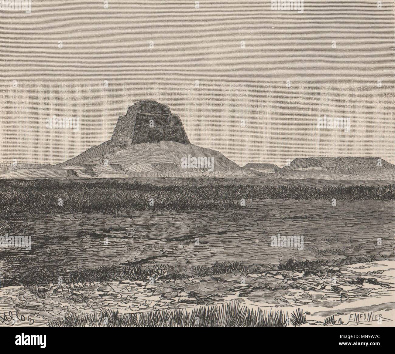 Pyramid of Meidum. Egypt 1885 old antique vintage print picture Stock ...