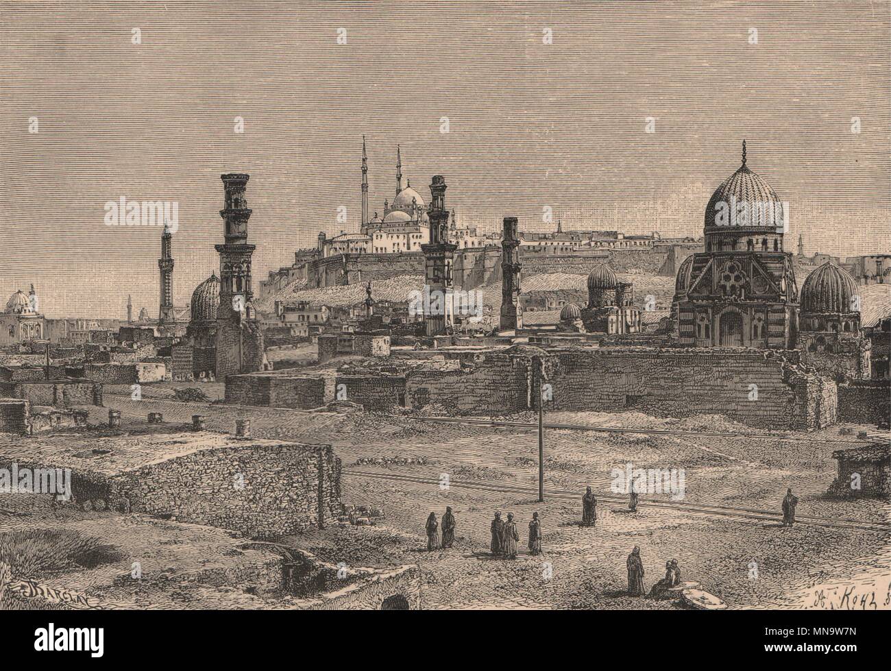 Citadel of Cairo. Egypt 1885 old antique vintage print picture Stock ...