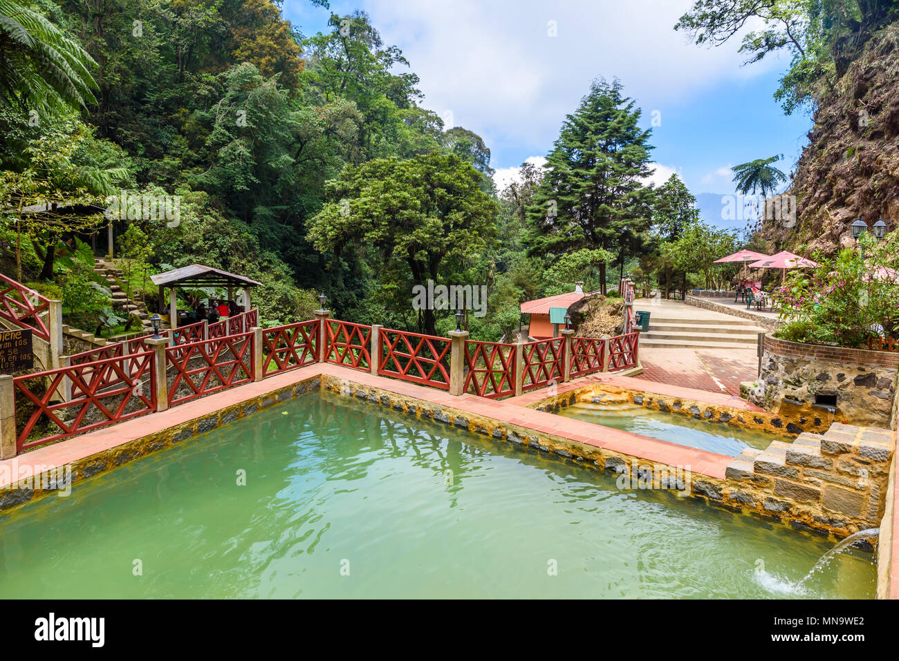 Natural pool of Fuentes Georginas - hot springs around Zunil and ...