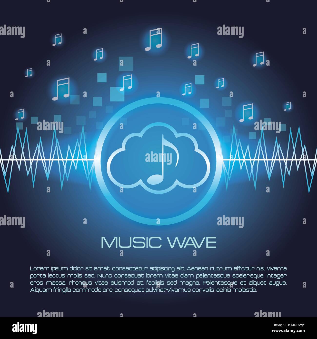 Music notes cloud shape illustration hi-res stock photography and ...