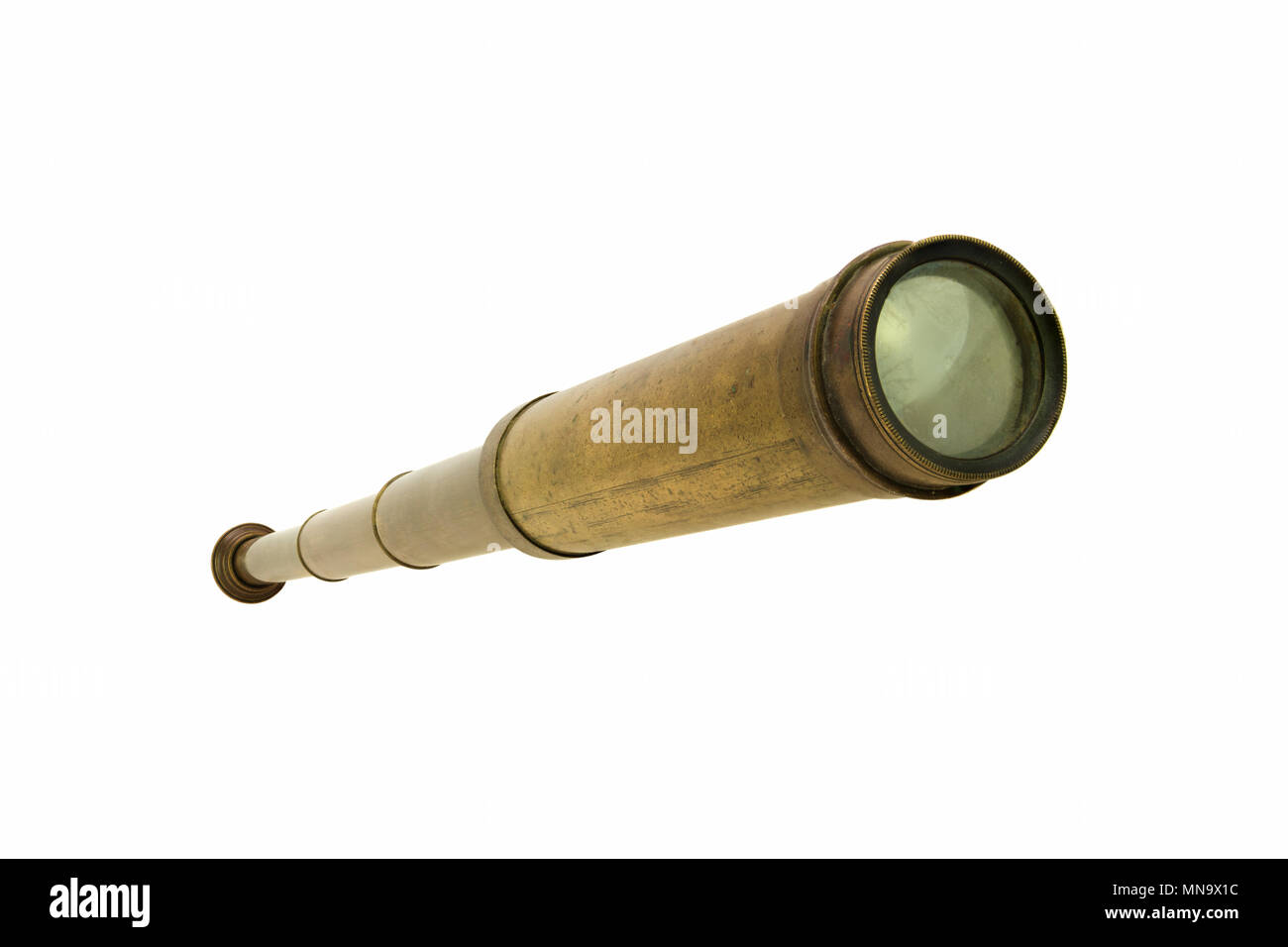 antique monocular telescope isolated on white background Stock Photo ...
