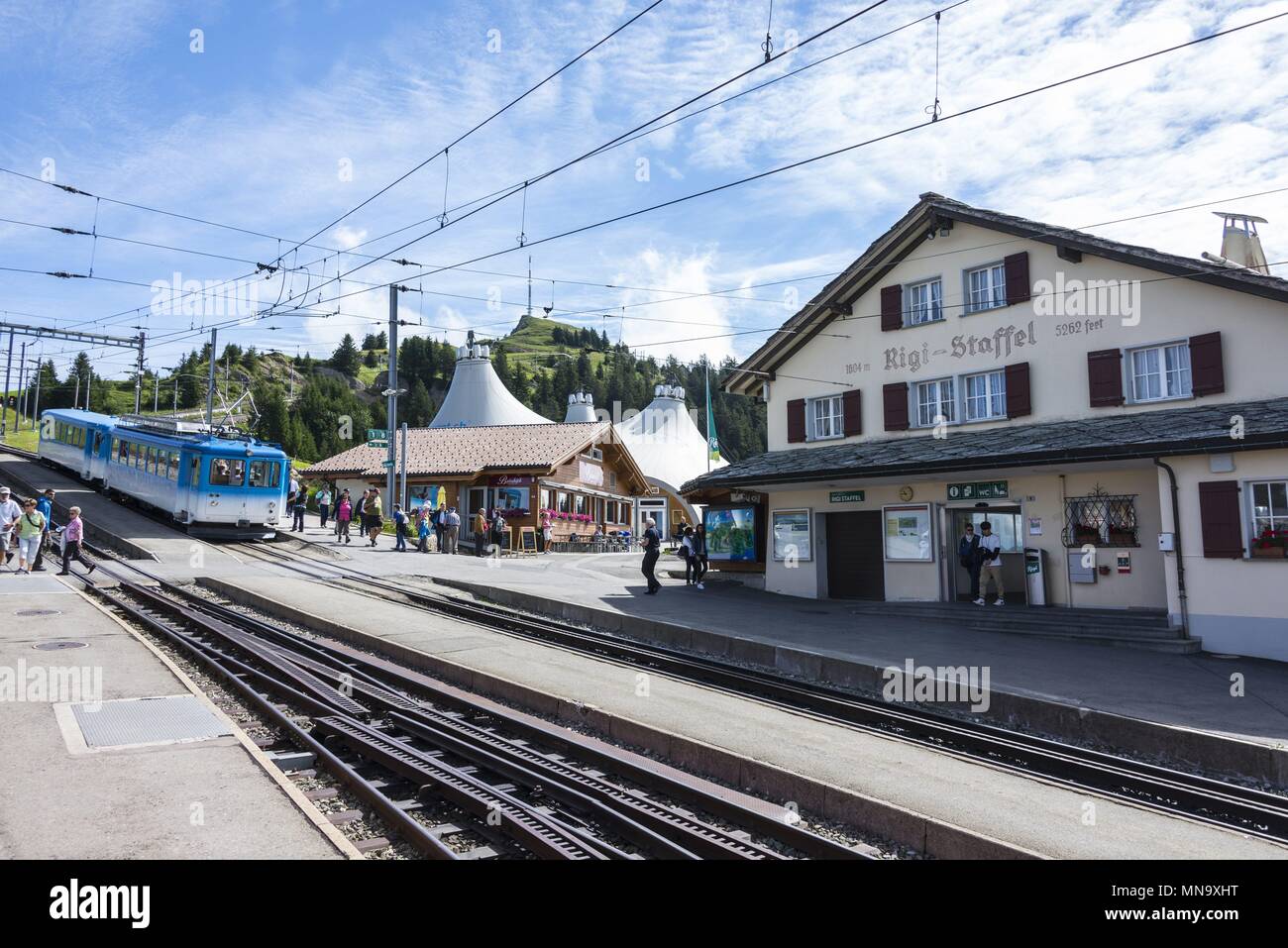 Switzerland Rigi rack railway 16 July 2017 | usage worldwide Stock ...