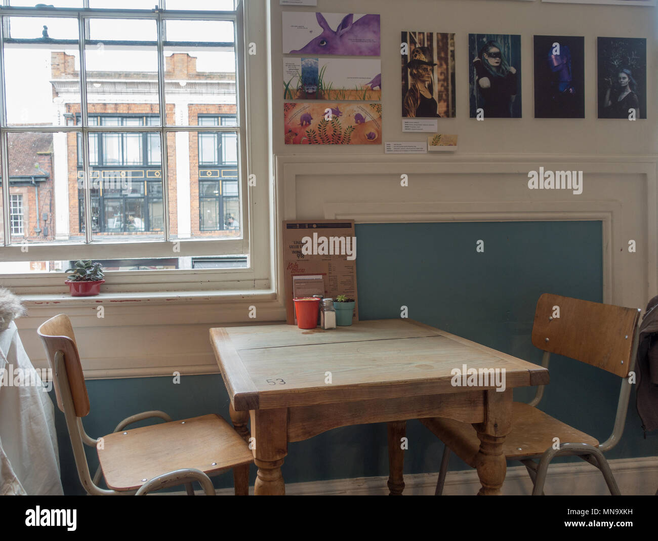 Inside a typical English town cafe in Worcester, UK Stock Photo - Alamy