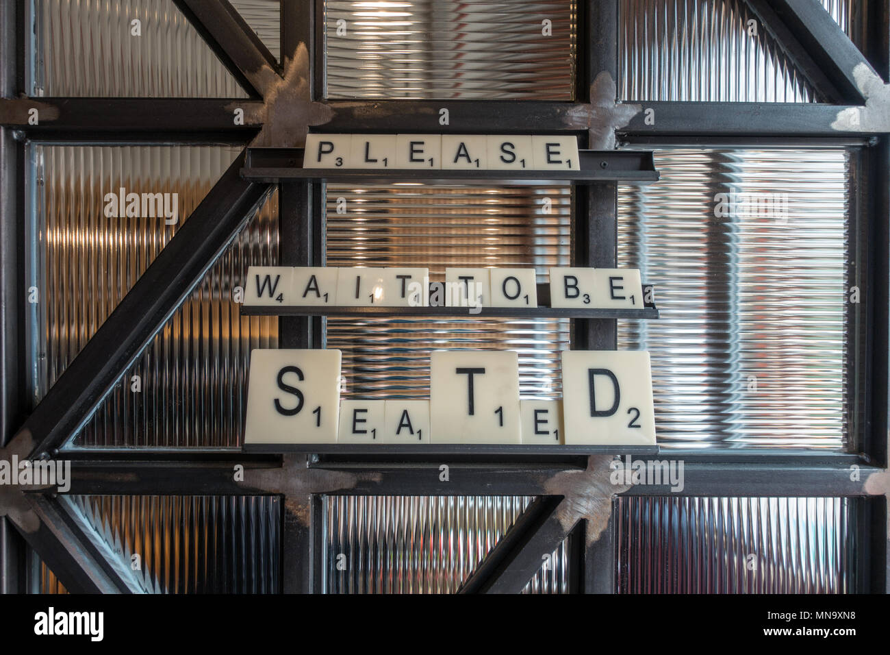 restaurant seating sign Stock Photo - Alamy