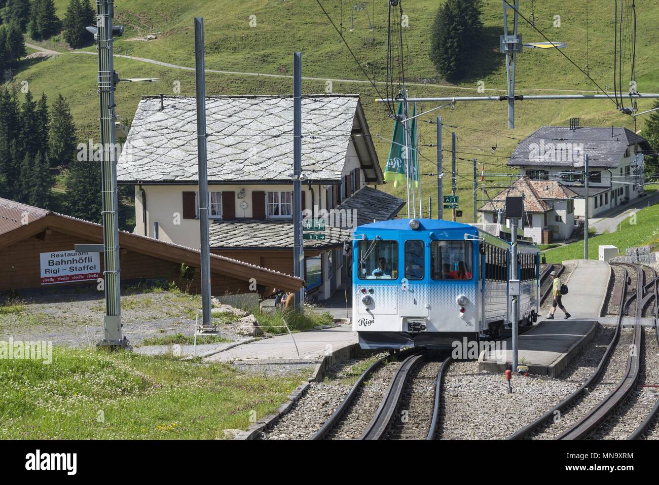Switzerland Rigi rack railway 16 July 2017 | usage worldwide Stock ...