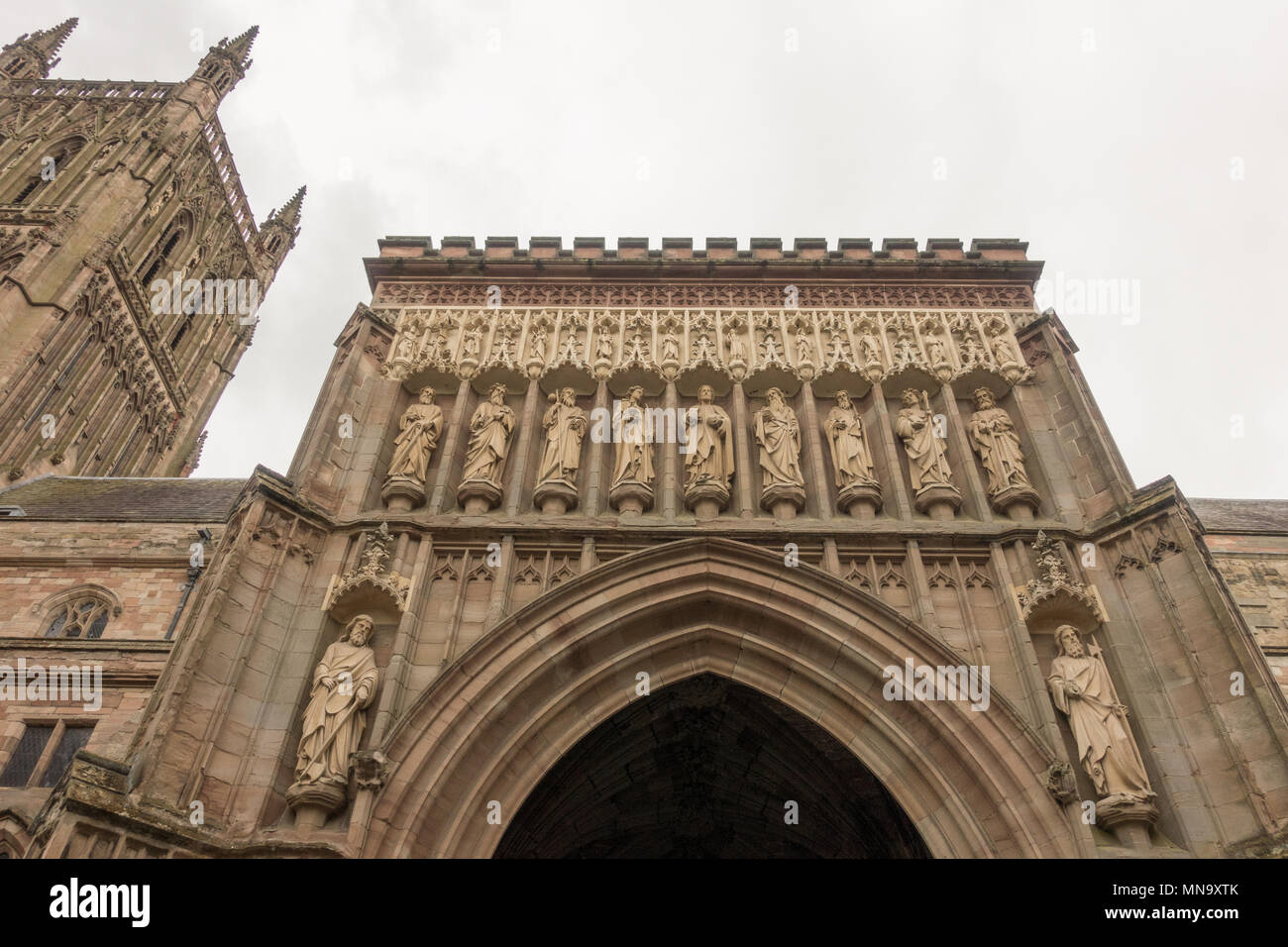 Worcester Cathedral close up Stock Photo - Alamy
