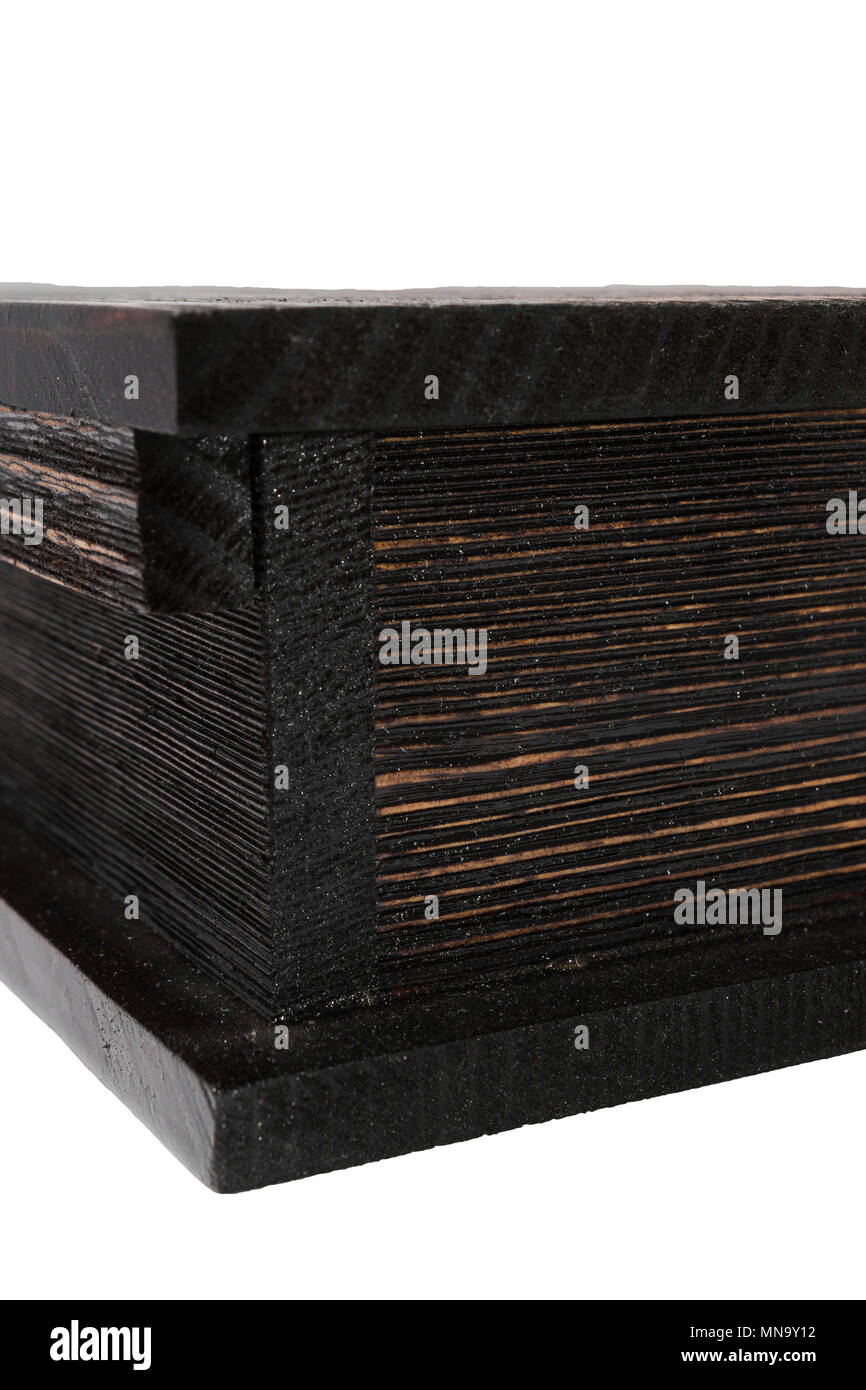 Wooden lacquered box on a white background Stock Photo - Alamy