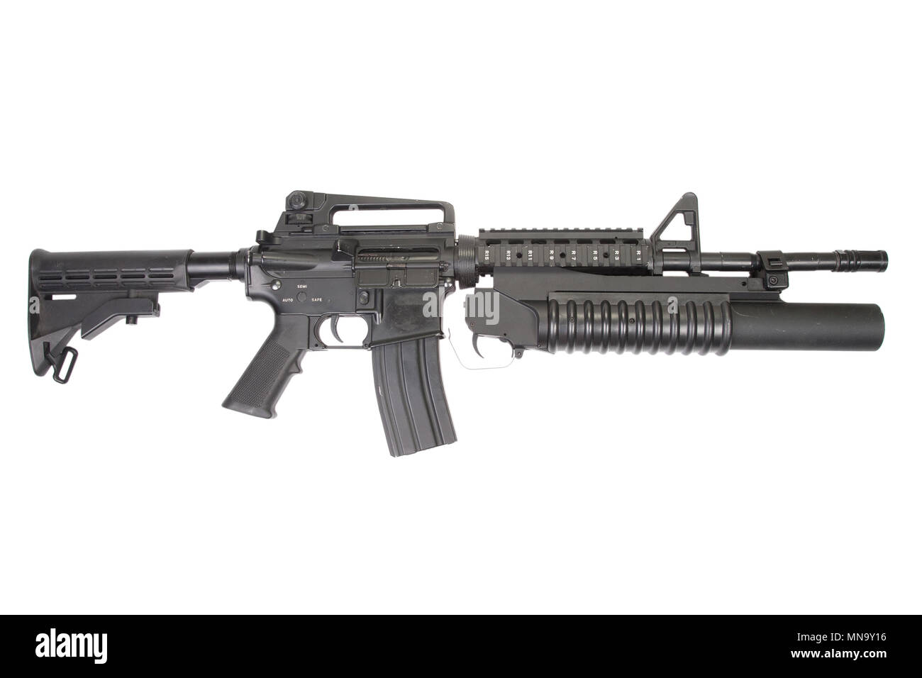M4A1 carbine equipped with an M203 grenade launcher Stock Photo - Alamy