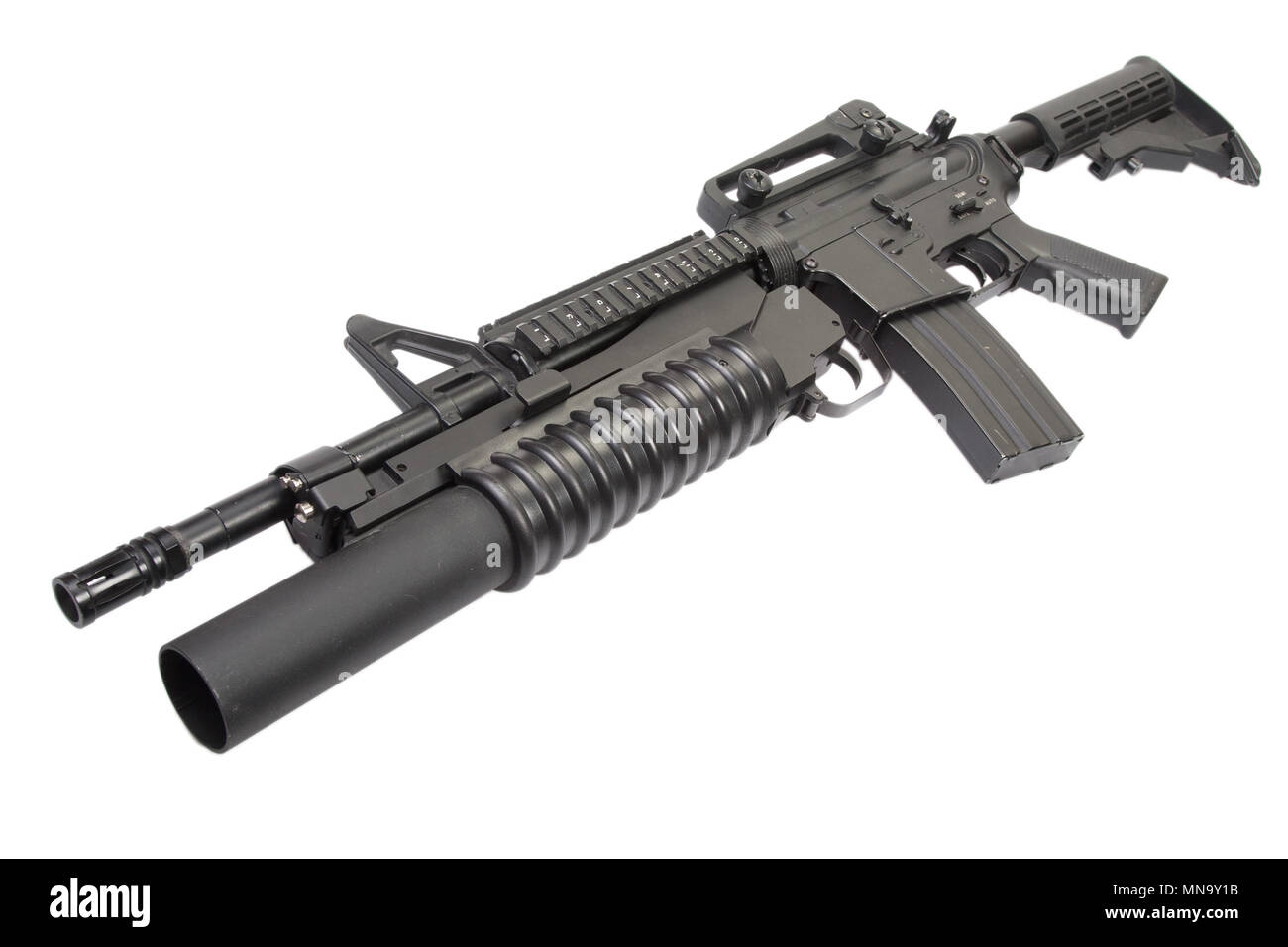 M4A1 carbine equipped with an M203 grenade launcher Stock Photo - Alamy