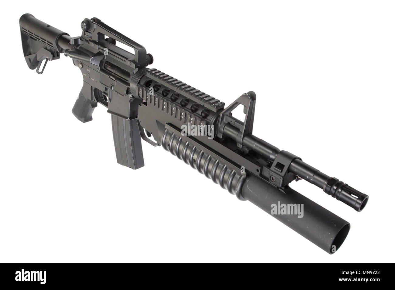 M4A1 carbine equipped with an M203 grenade launcher Stock Photo - Alamy