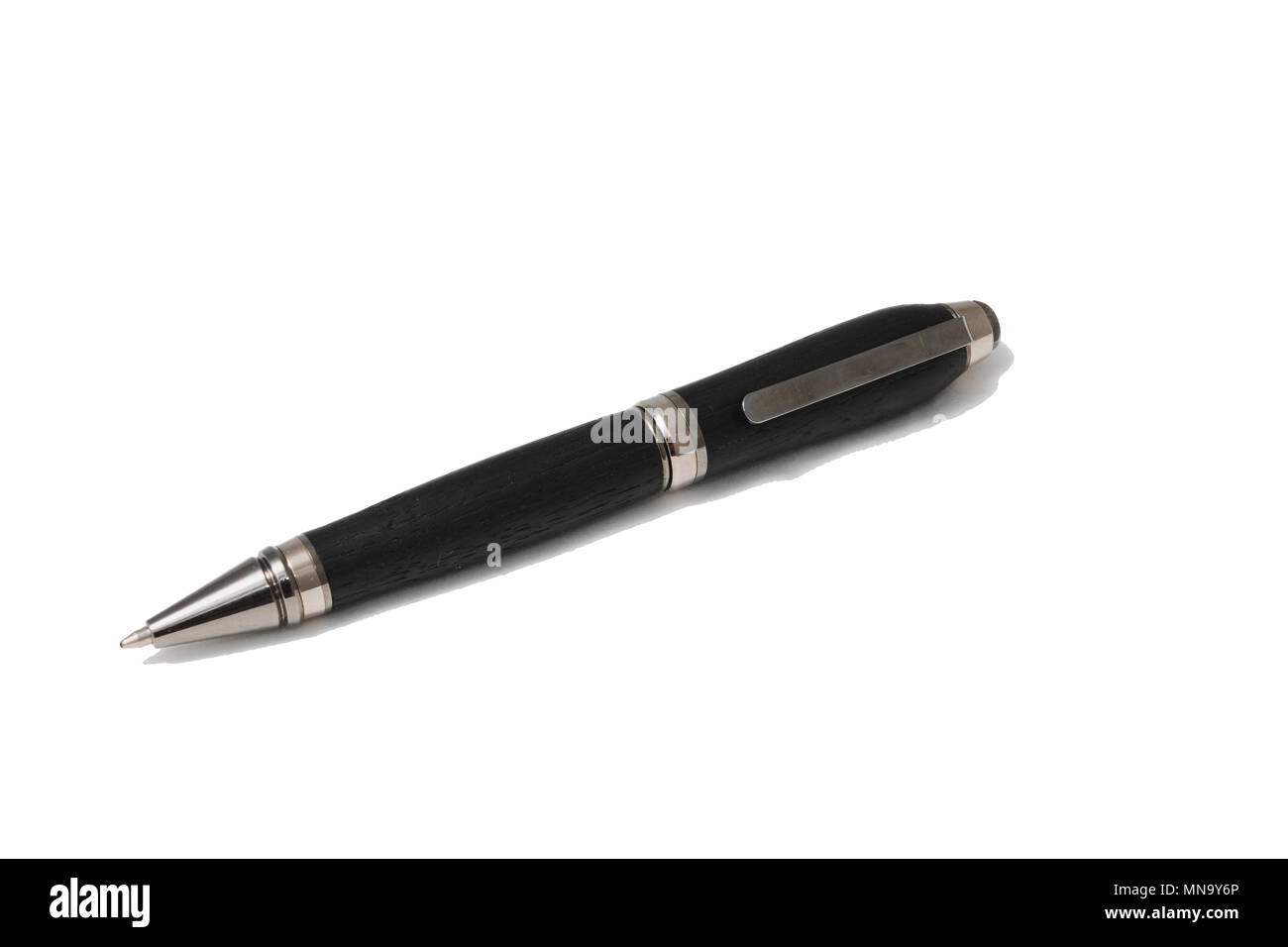 Ballpoint pen made of wood and metal on a white background Stock Photo ...