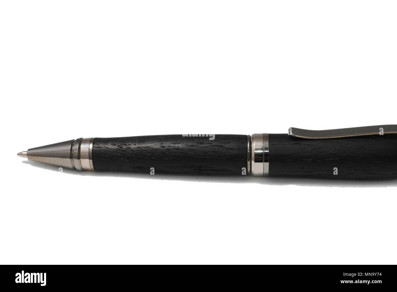 Ballpoint pen made of wood and metal on a white background Stock Photo ...