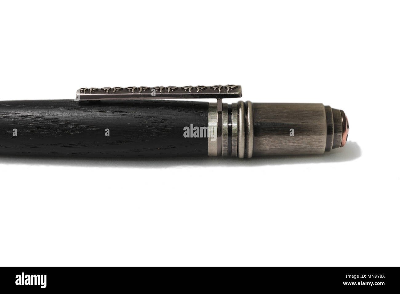 Ballpoint pen made of wood and metal on a white background Stock Photo ...