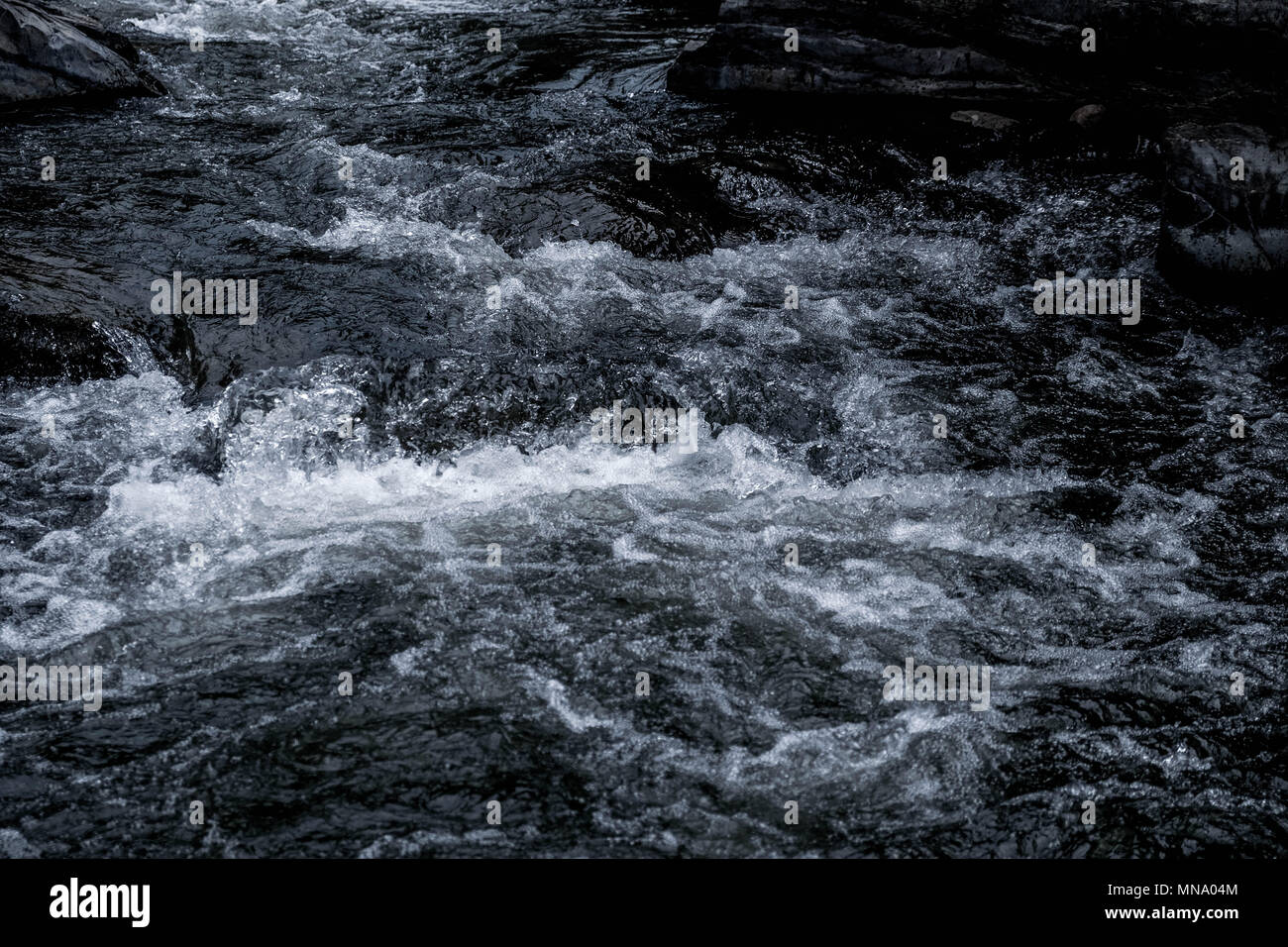 Abstract dark blue Waterfall wave water background texture Stock Photo ...
