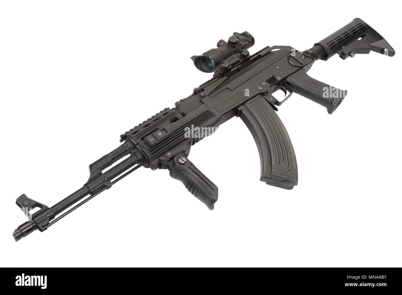 Modern Kalashnikov AK47 with accessories Stock Photo - Alamy