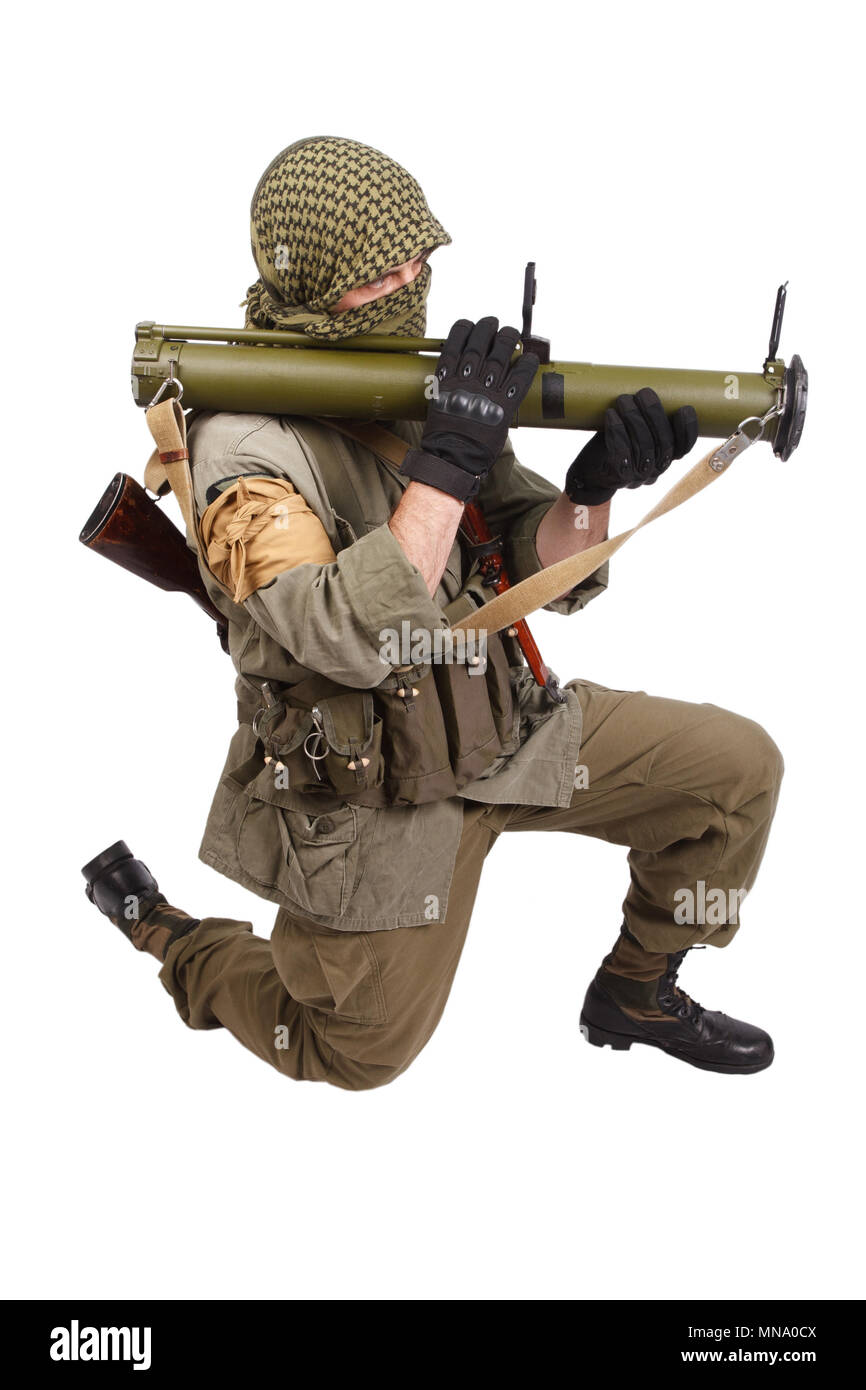 mercenary with anti-tank rocket launcher - RPG Stock Photo - Alamy