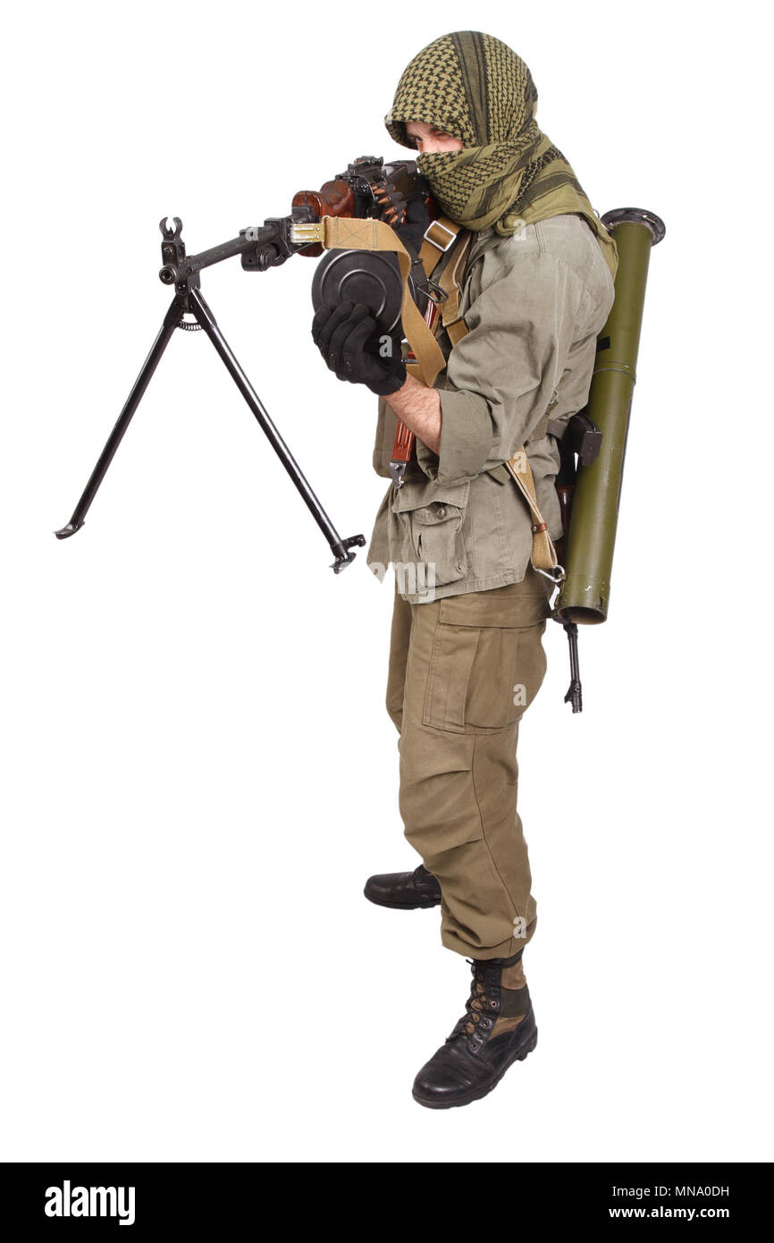 mercenary with machine gun Stock Photo - Alamy