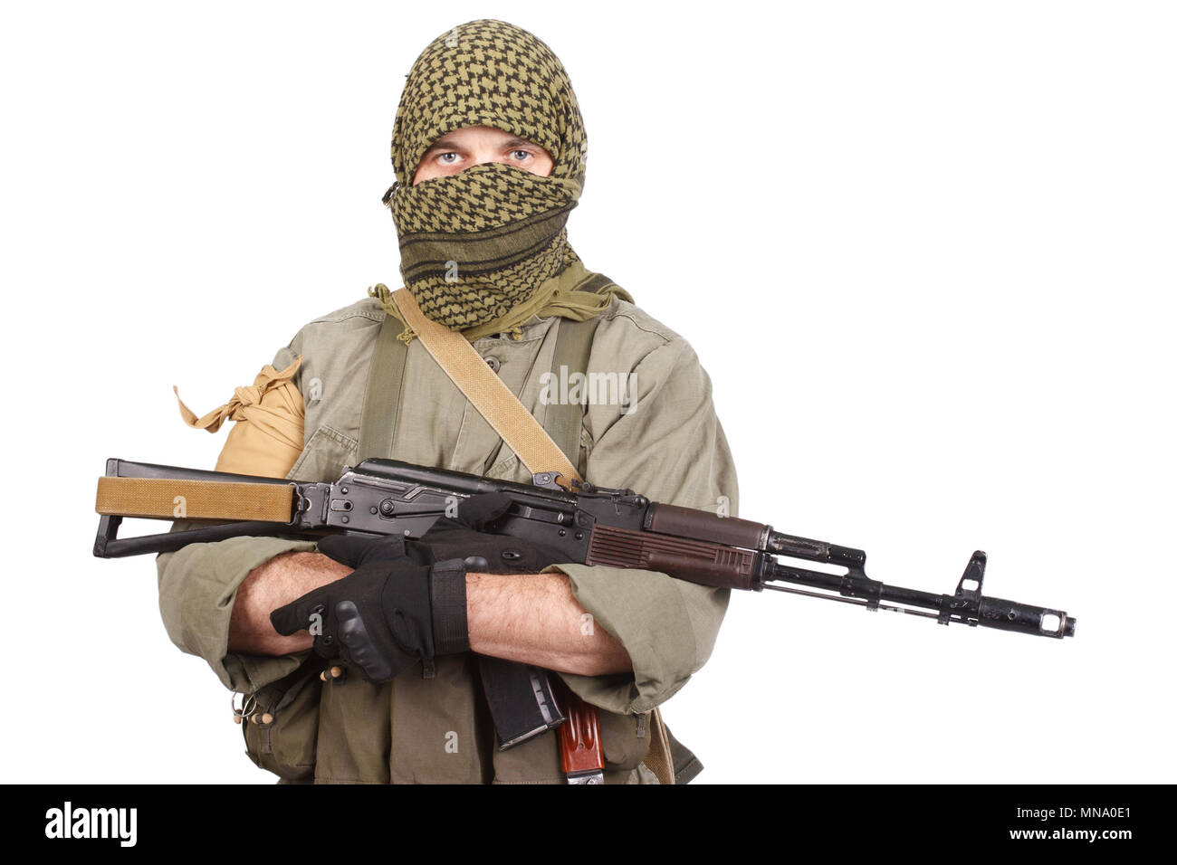 mercenary with AK 47 Stock Photo - Alamy