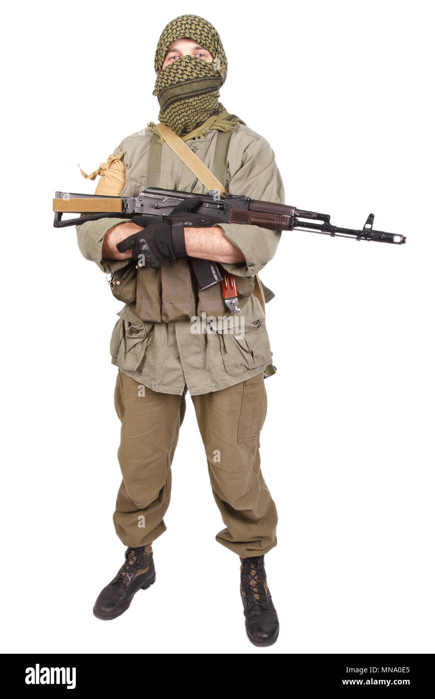mercenary with AK 47 Stock Photo - Alamy
