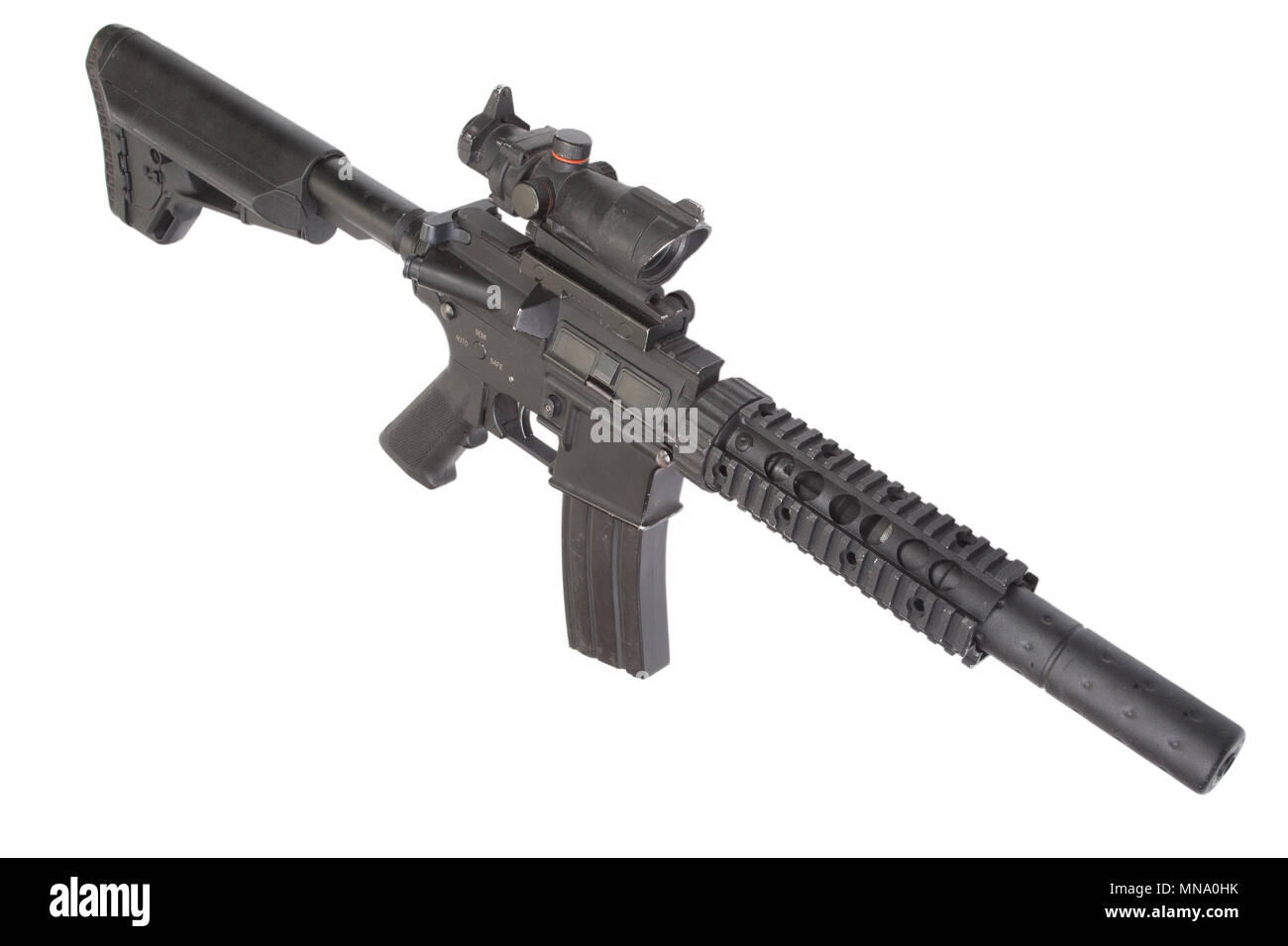 M4 special forces rifle isolated on a white background Stock Photo - Alamy