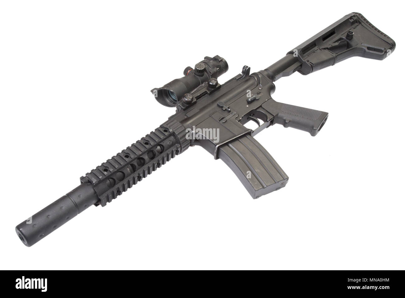M4 special forces rifle isolated on a white background Stock Photo - Alamy