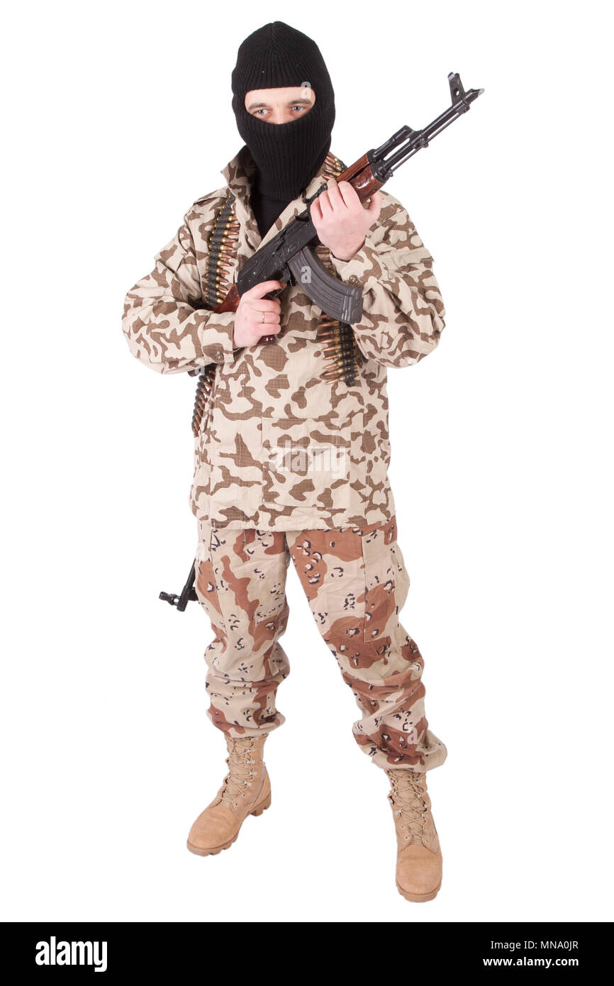 soldier with AK rifle Stock Photo - Alamy