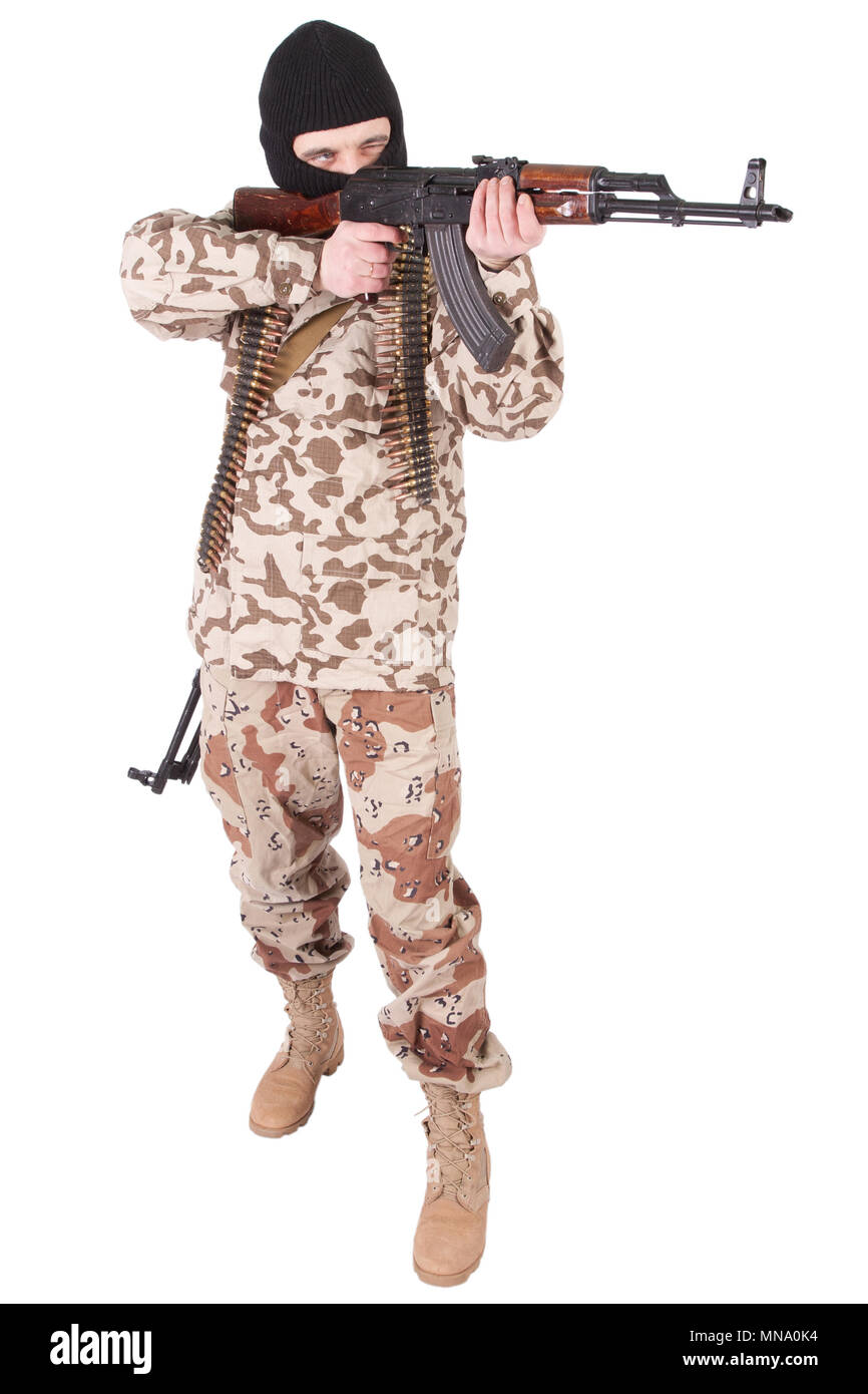 soldier with AK rifle Stock Photo - Alamy