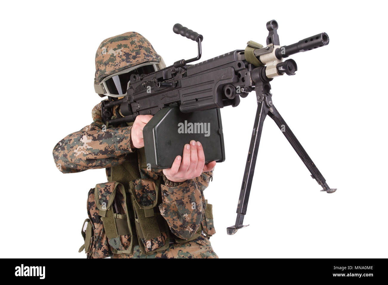 US MARINES with M249 machine gun Stock Photo - Alamy