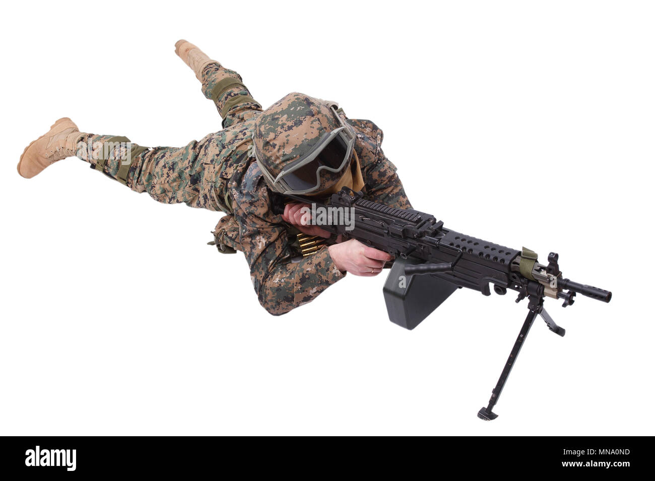 US MARINES with M249 machine gun Stock Photo - Alamy