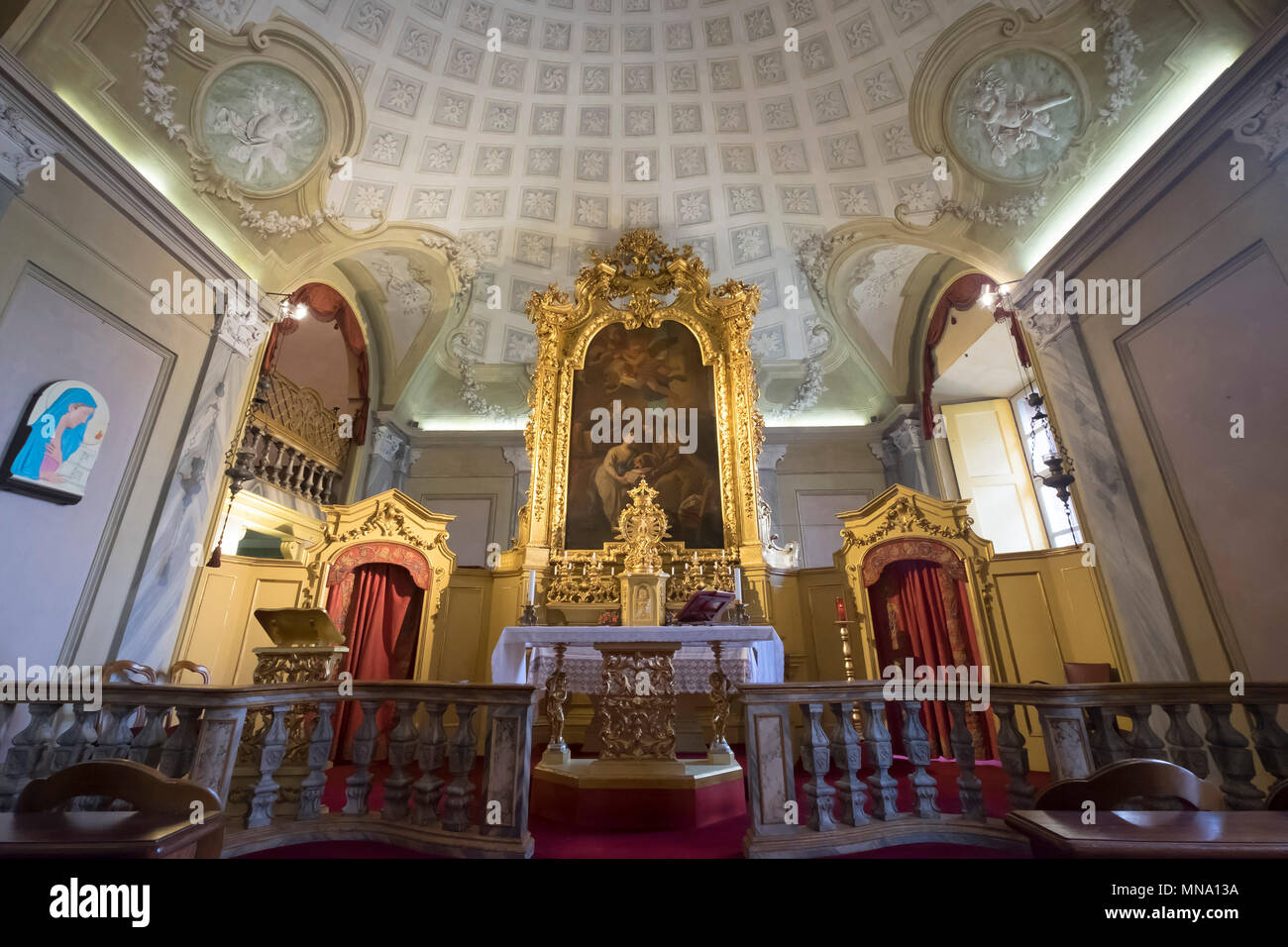 interior of the chapel of the Royal Castle of Moncalieri, Moncalieri ...