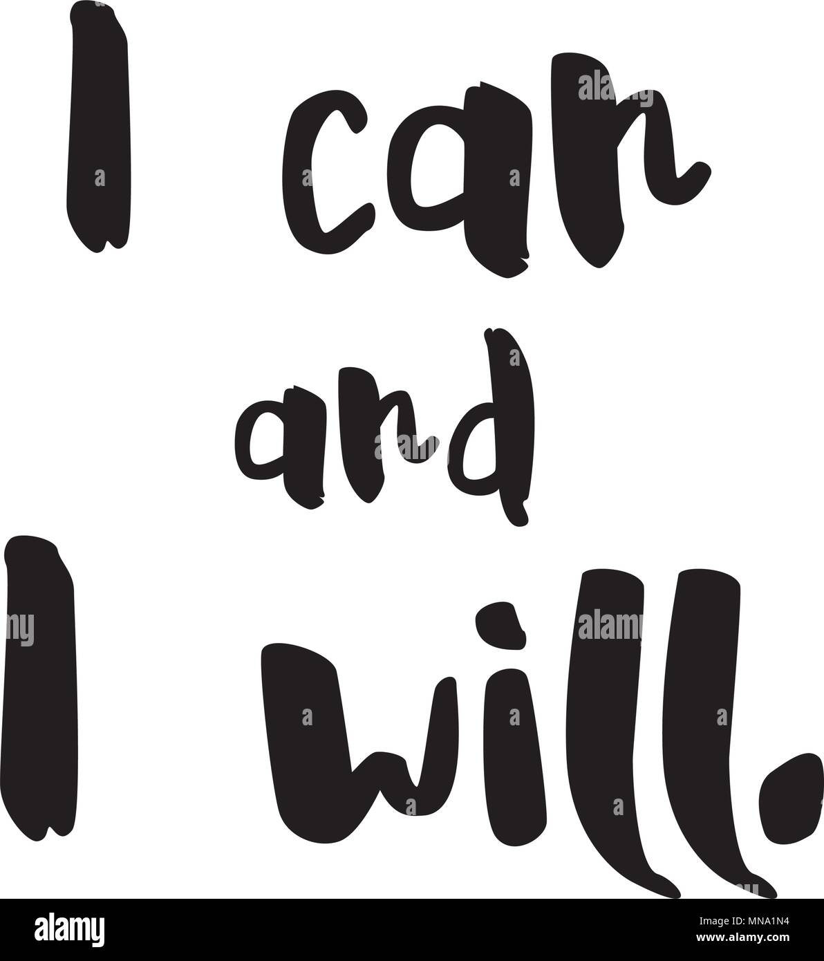 I can and i will vector Lettering, Typographic Quote Concept Stock ...