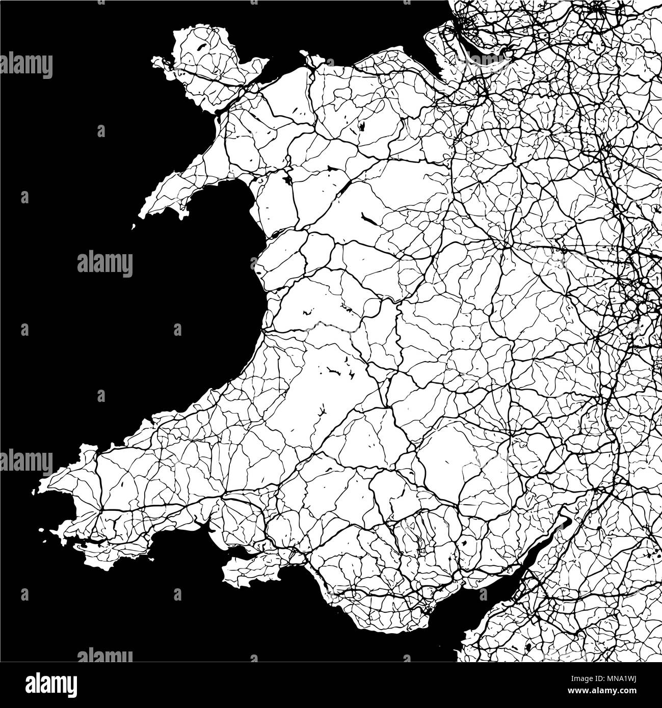 Map wales border hi-res stock photography and images - Alamy