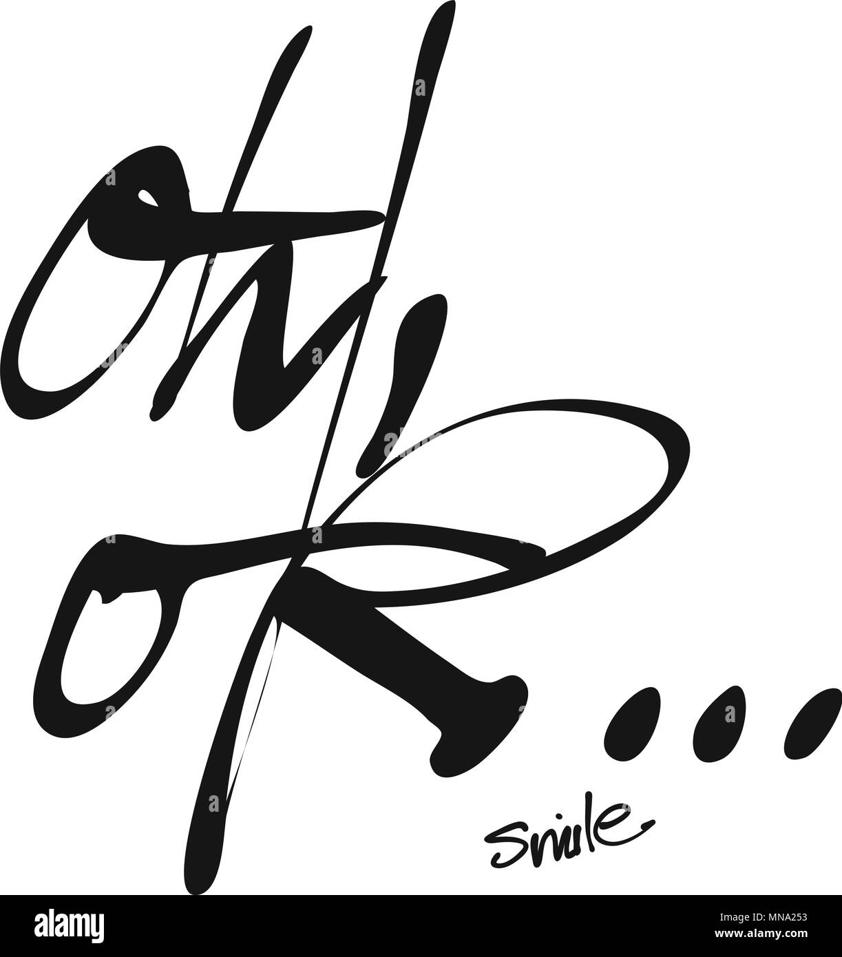 Oh, ok. Hand lettered Title Artwork, Vector Sketch Stock Vector Image ...