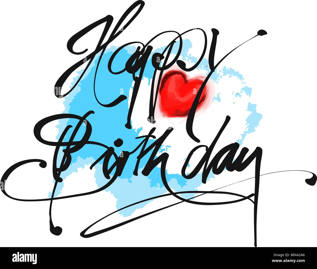 Happy Birthday Headline with colored Background, Hand drawn Vector ...
